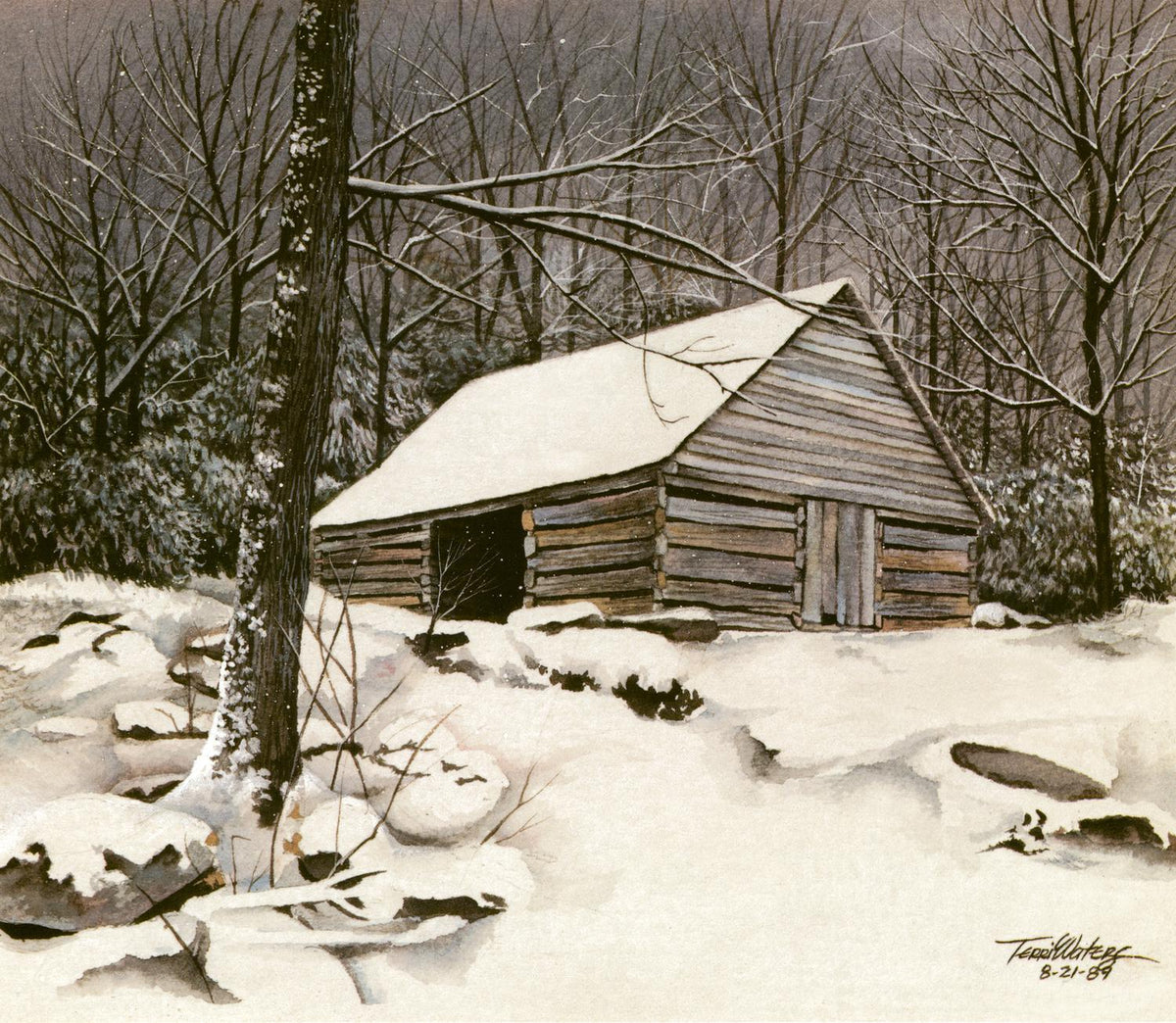 First Snowfall - Watercolor – Terri Waters Gallery